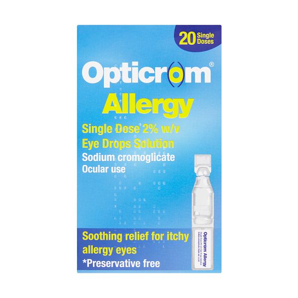 Opticrom Allergy Single Dose 2% Eye Drops (20) - Pharmhealth Pharmacy ...